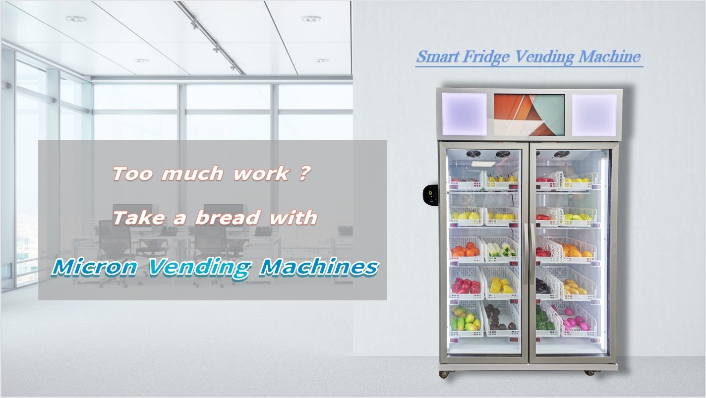 Remote Control Smart Vending Kulkas Sayuran Dengan Pembaca Kartu